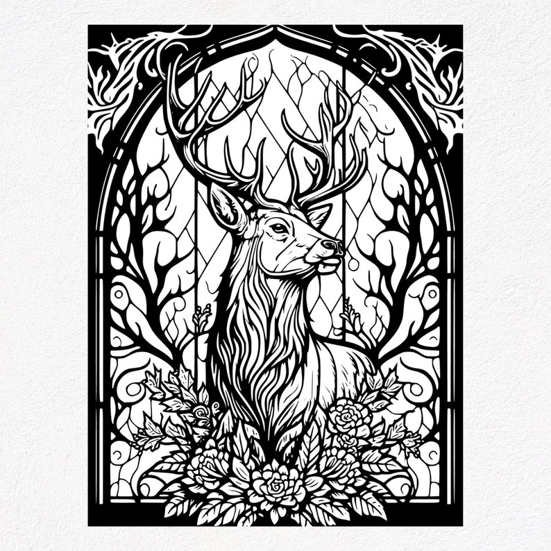 33 Stag Coloring Pages for Adults & Teens, Printable Deer Art, Wildlife ...