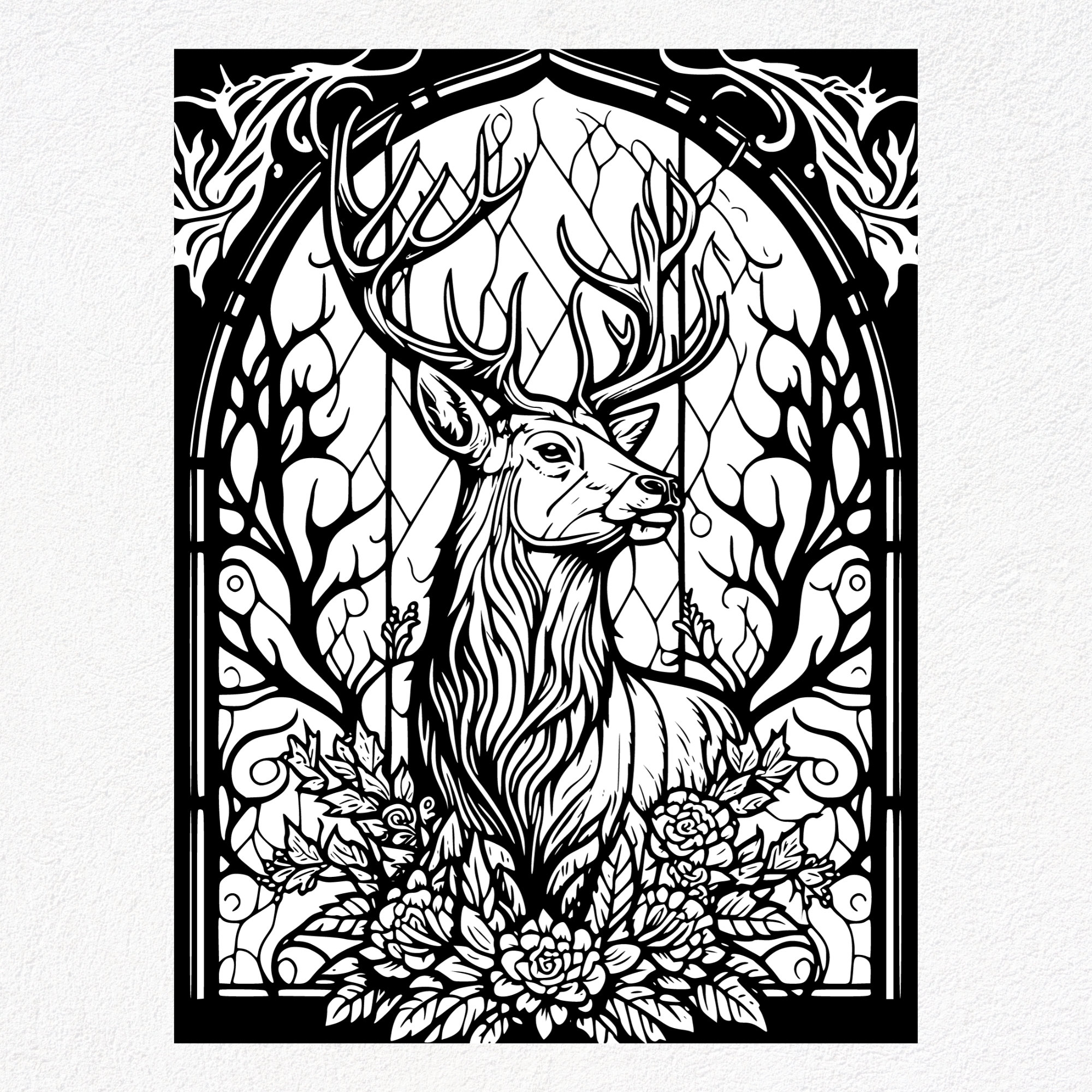 33 Stag Coloring Pages for Adults & Teens, Printable Deer Art, Wildlife ...