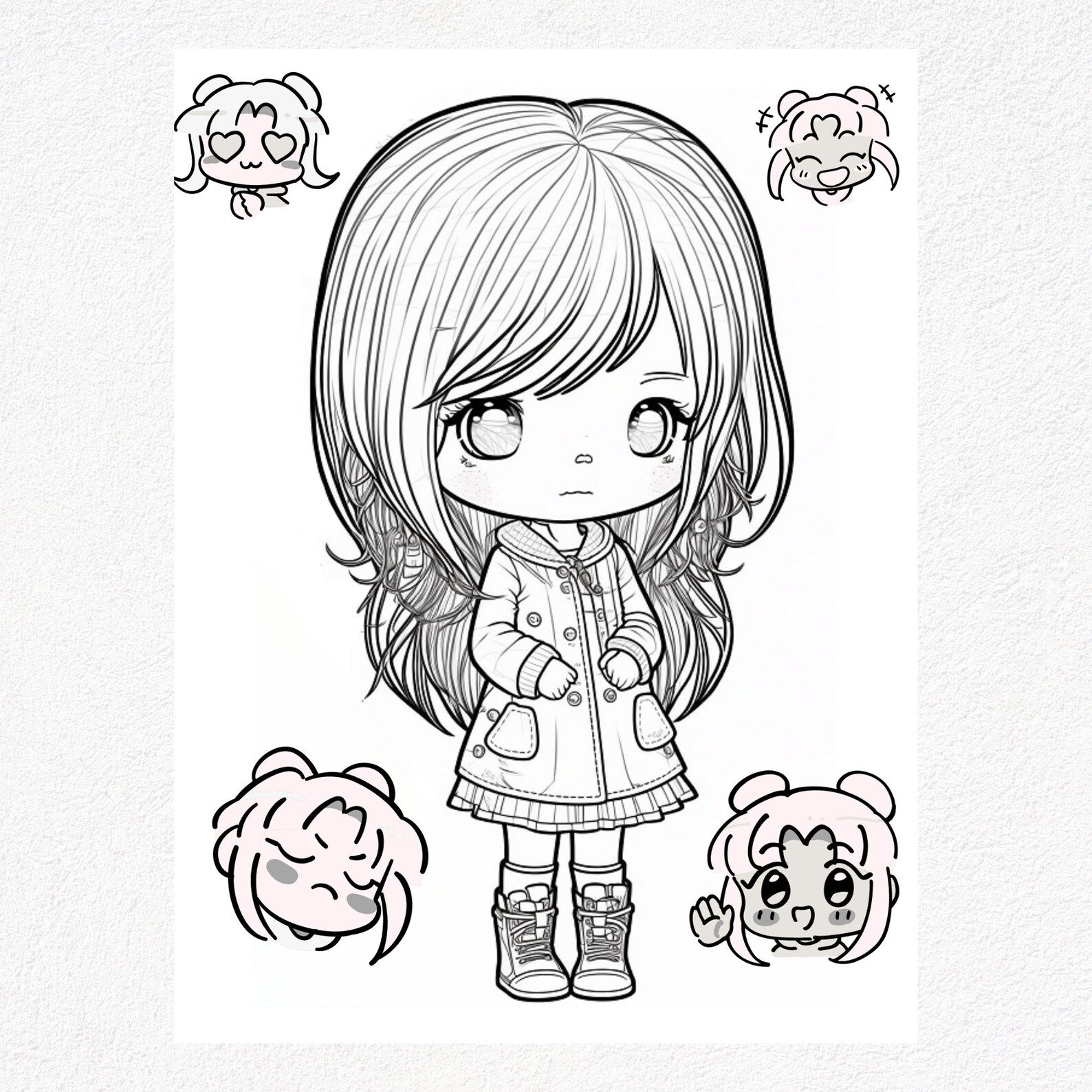 Chibi Girl Coloring Pages | 20 Cute Chibi Coloring Sheets | Instant ...