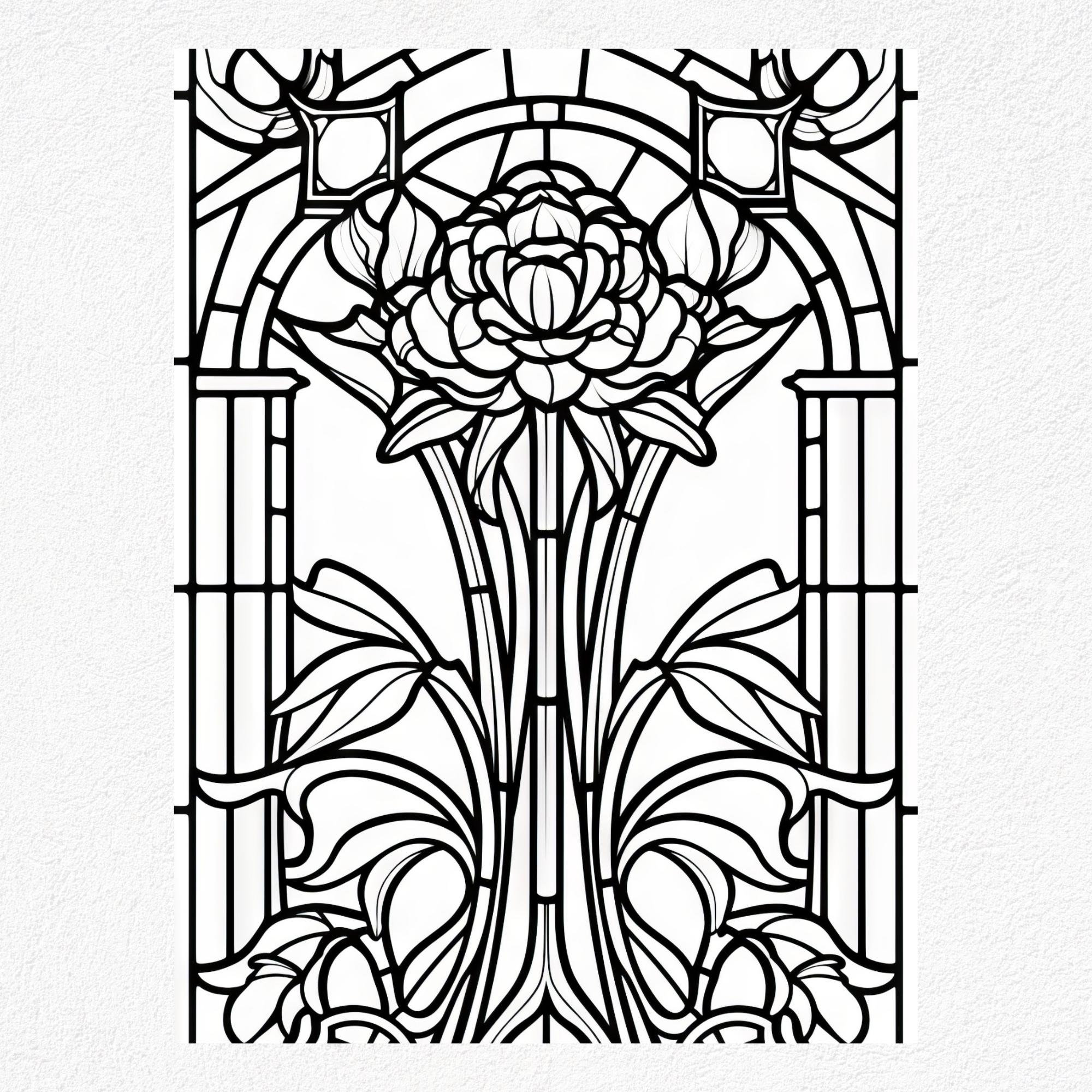60 Stained Glass Coloring Pages Coloring Sheets for Seniors - Etsy