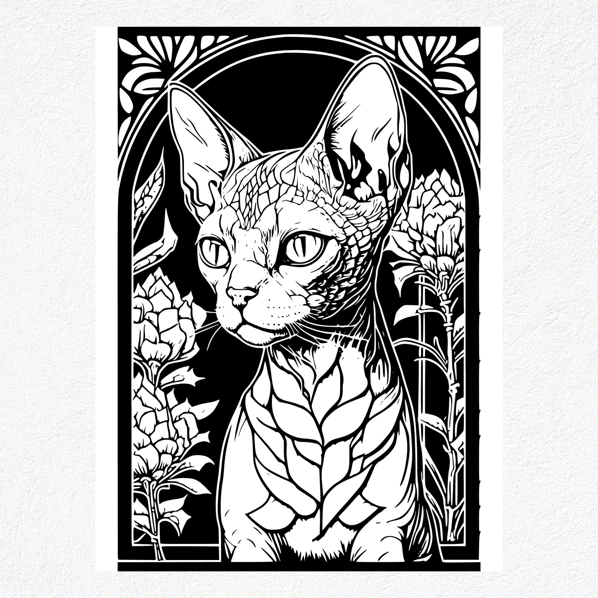23 Devon Rex Cat Coloring Pages Feline Fantasy Stained - Etsy