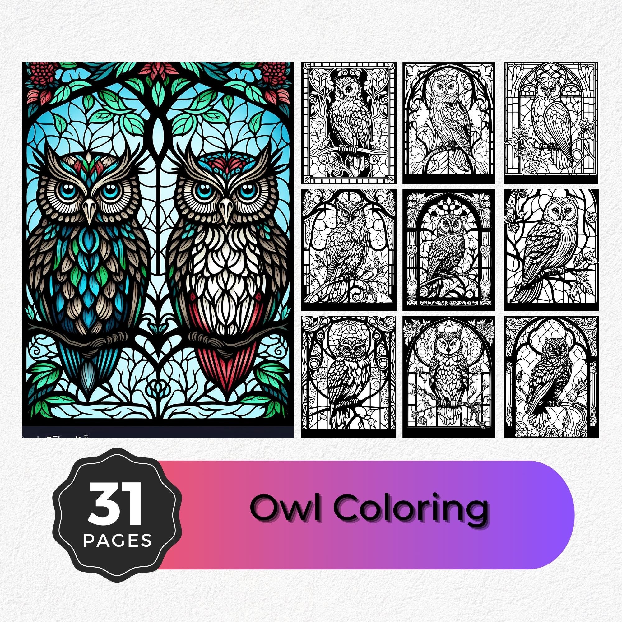 31 Owls Coloring Pages Intricate Designs for Relaxation and Creativity ...