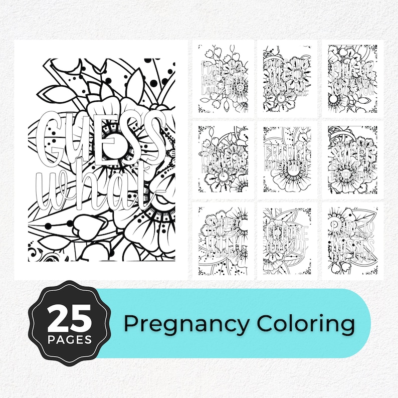 25 Pregnancy Coloring Pages | Funny Expectant Mother Quotes | Instant ...