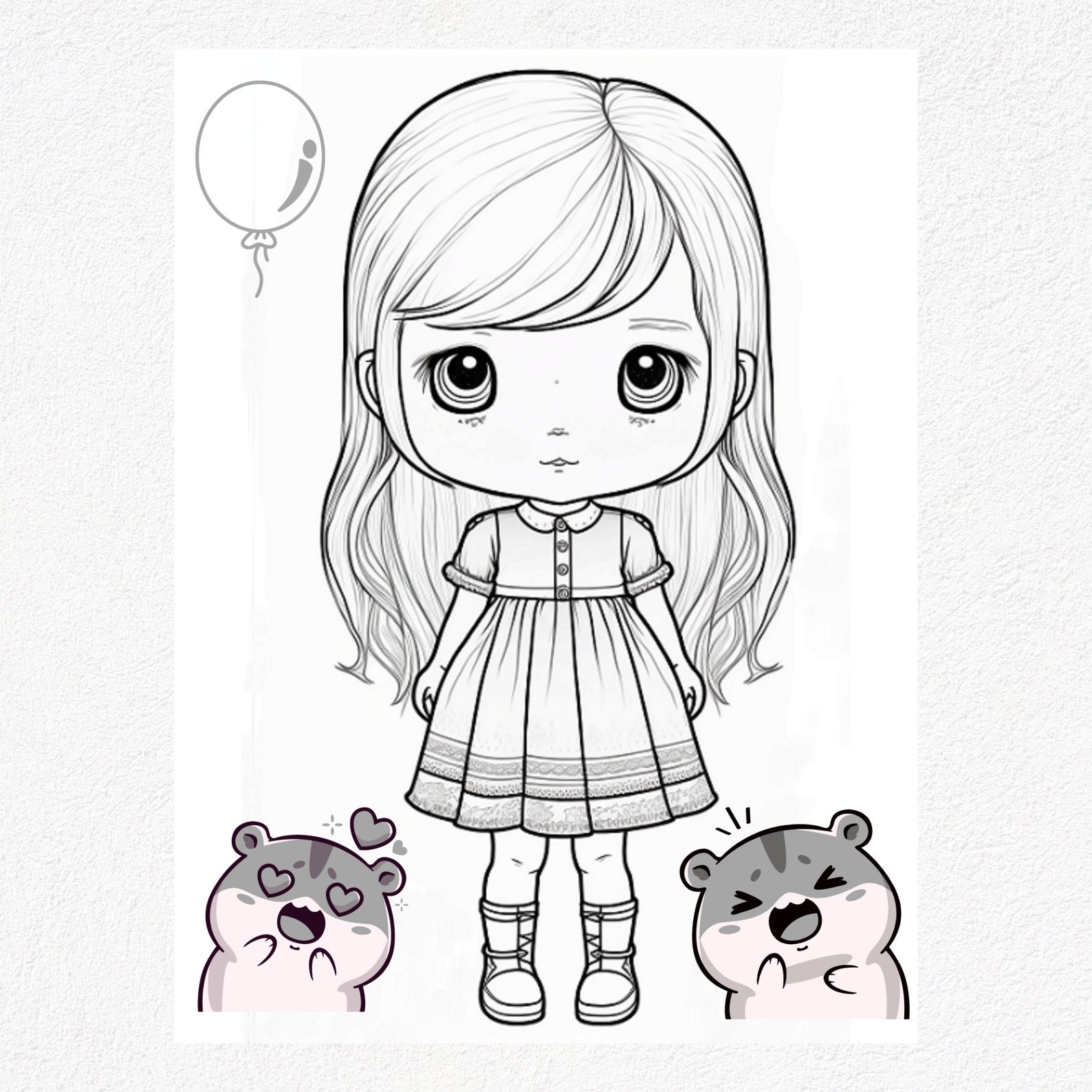 Chibi Girl Coloring Pages | 20 Cute Chibi Coloring Sheets | Instant ...
