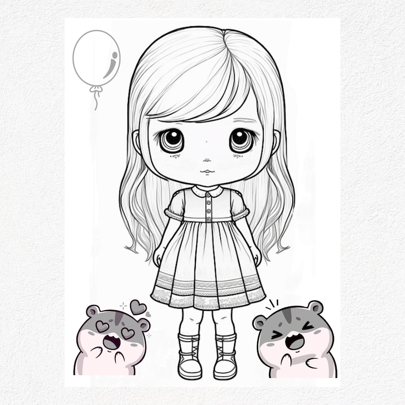 Chibi Girl Coloring Pages | 20 Cute Chibi Coloring Sheets | Instant ...