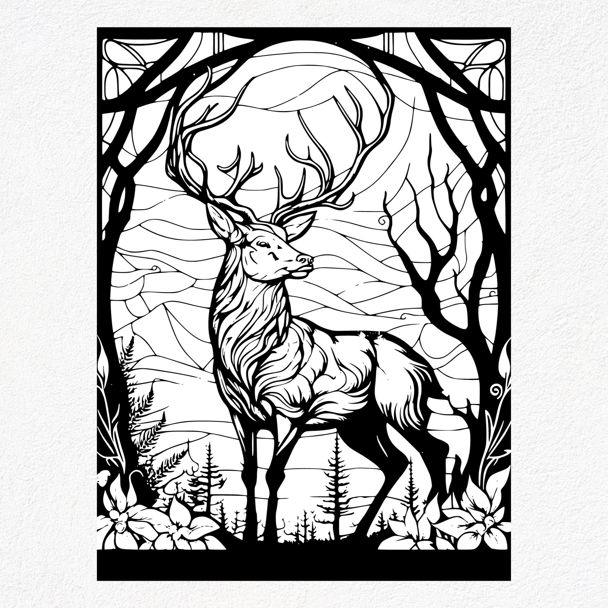33 Stag Coloring Pages for Adults & Teens, Printable Deer Art, Wildlife ...