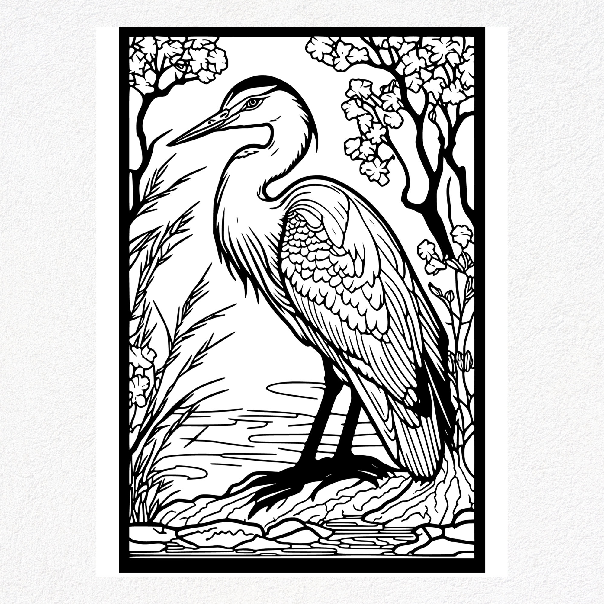 Heron Coloring Pages Set 31 Printable Designs for Relaxation and Nature ...