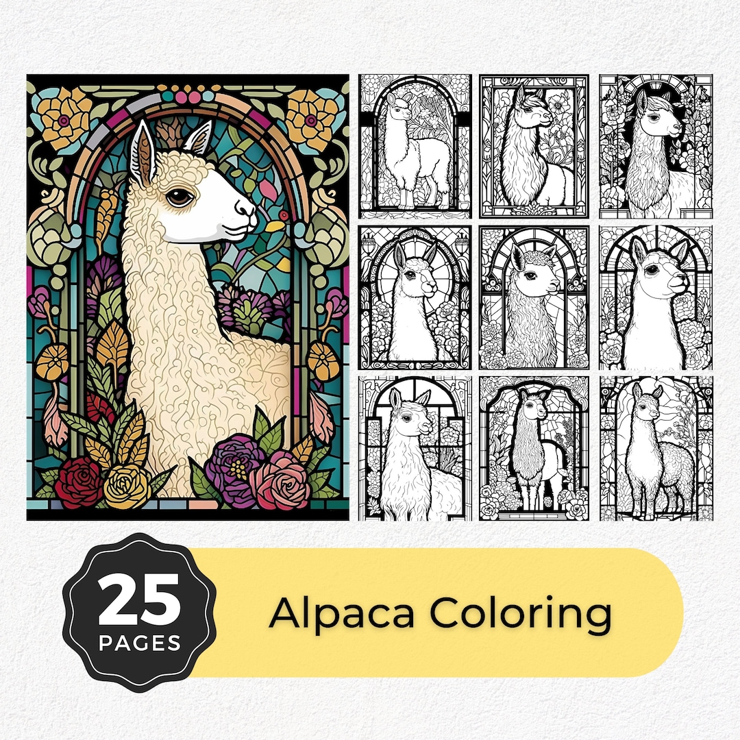 25 Adorable Alpaca Coloring Pages for Teens and Adults, Instant ...