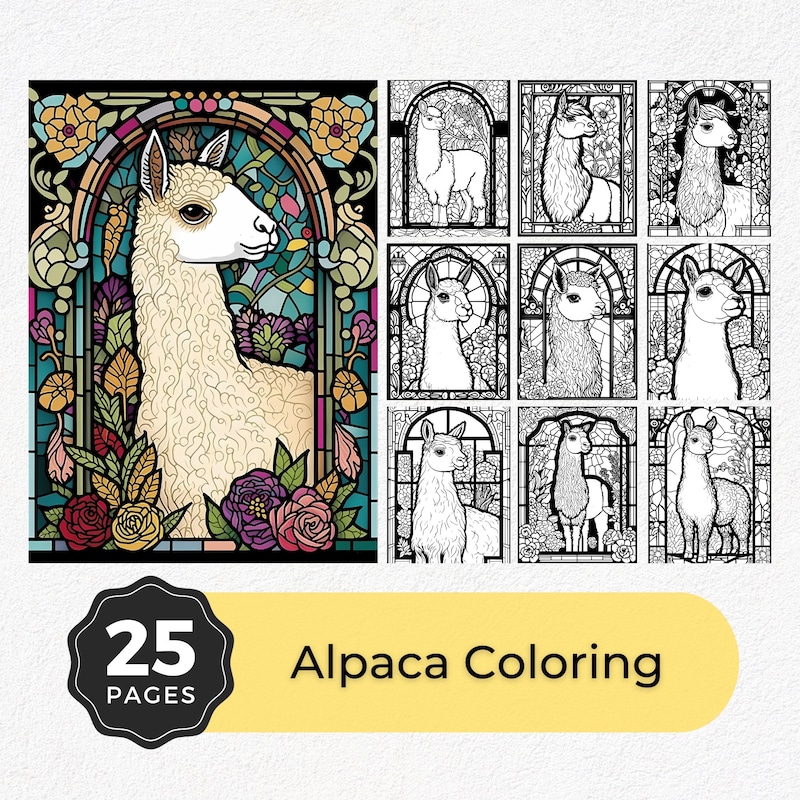 Alpaca Stained Glass - Etsy