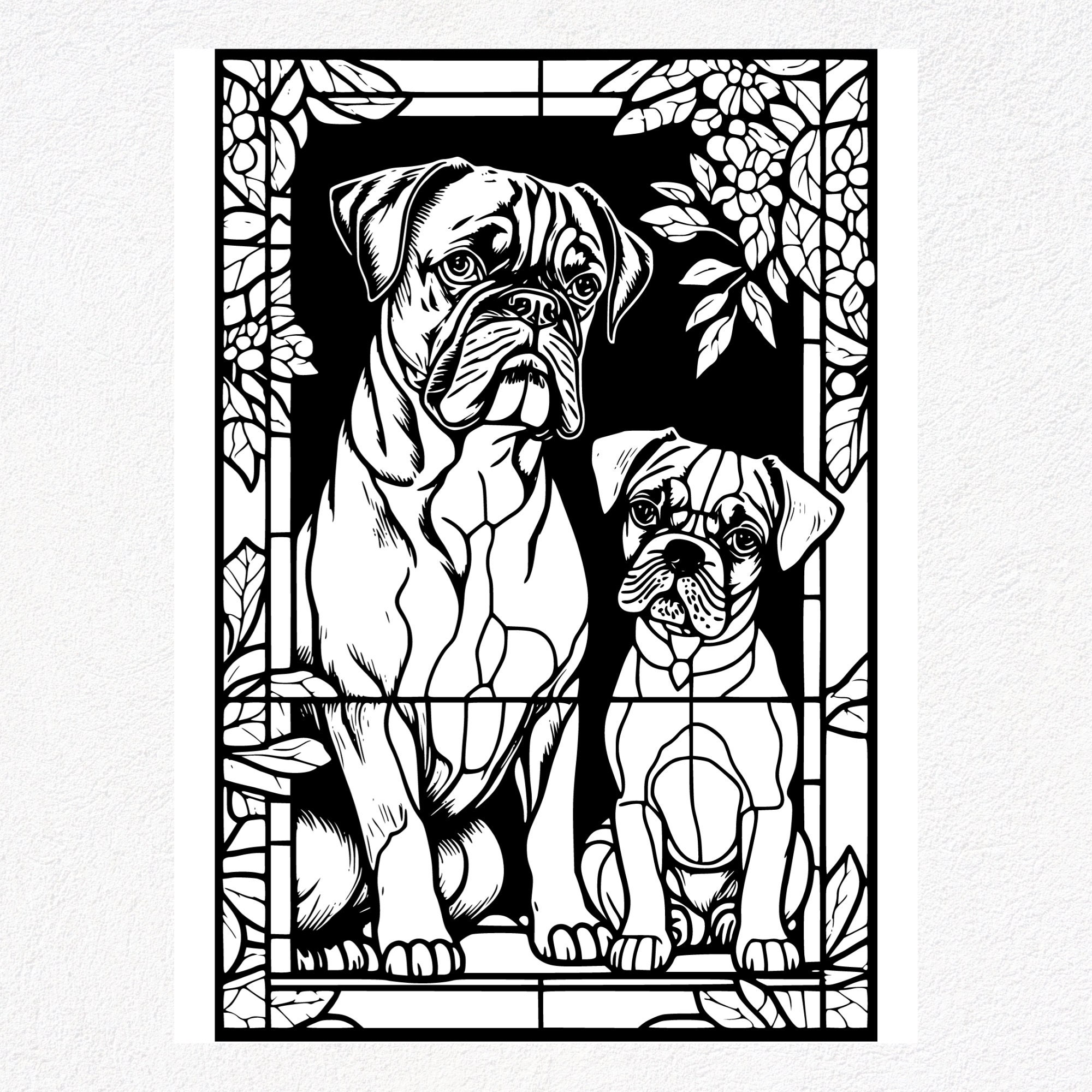 30 Boxer Dog Coloring Pages - 30 Instant Downloadable Designs for Dog ...