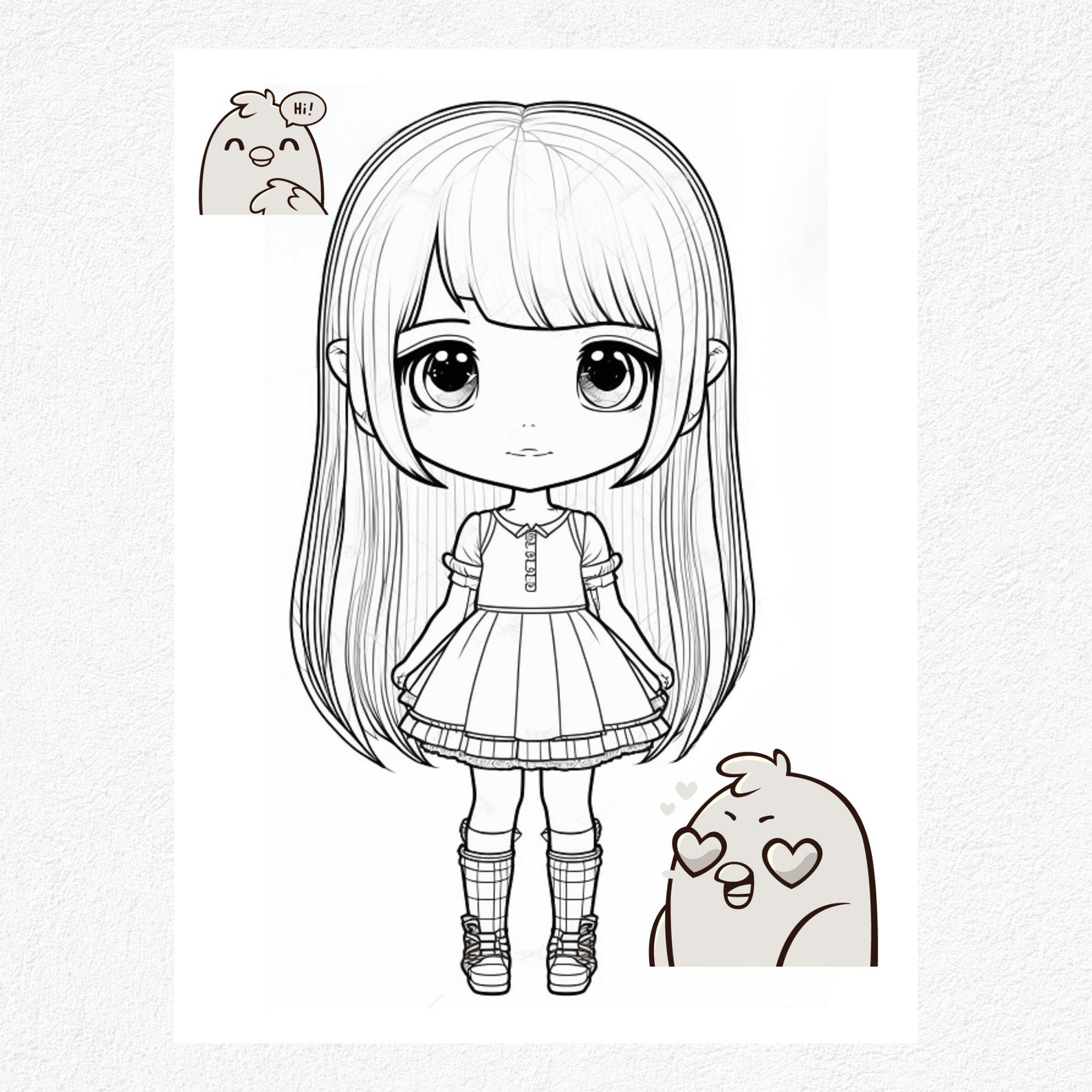 Chibi Girl Coloring Pages | 20 Cute Chibi Coloring Sheets | Instant ...