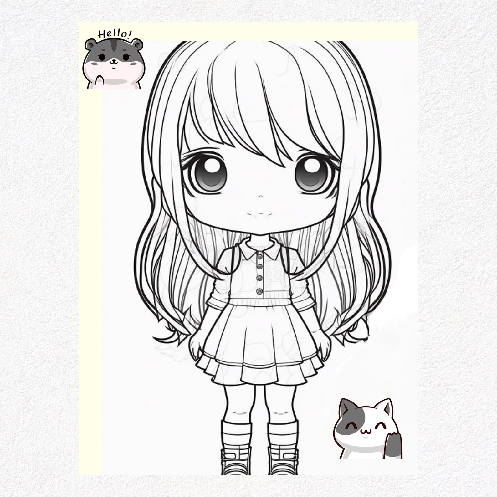 Chibi Girl Coloring Pages | 20 Cute Chibi Coloring Sheets | Instant ...
