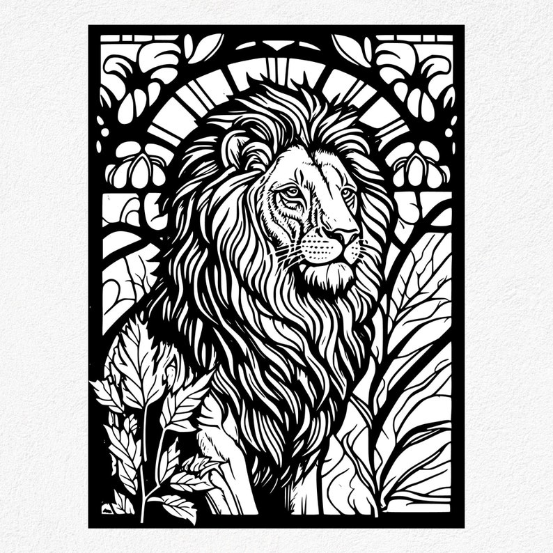 Lion Coloring Pages Set of 22 for Adults and Teens, Printable Lion Art ...