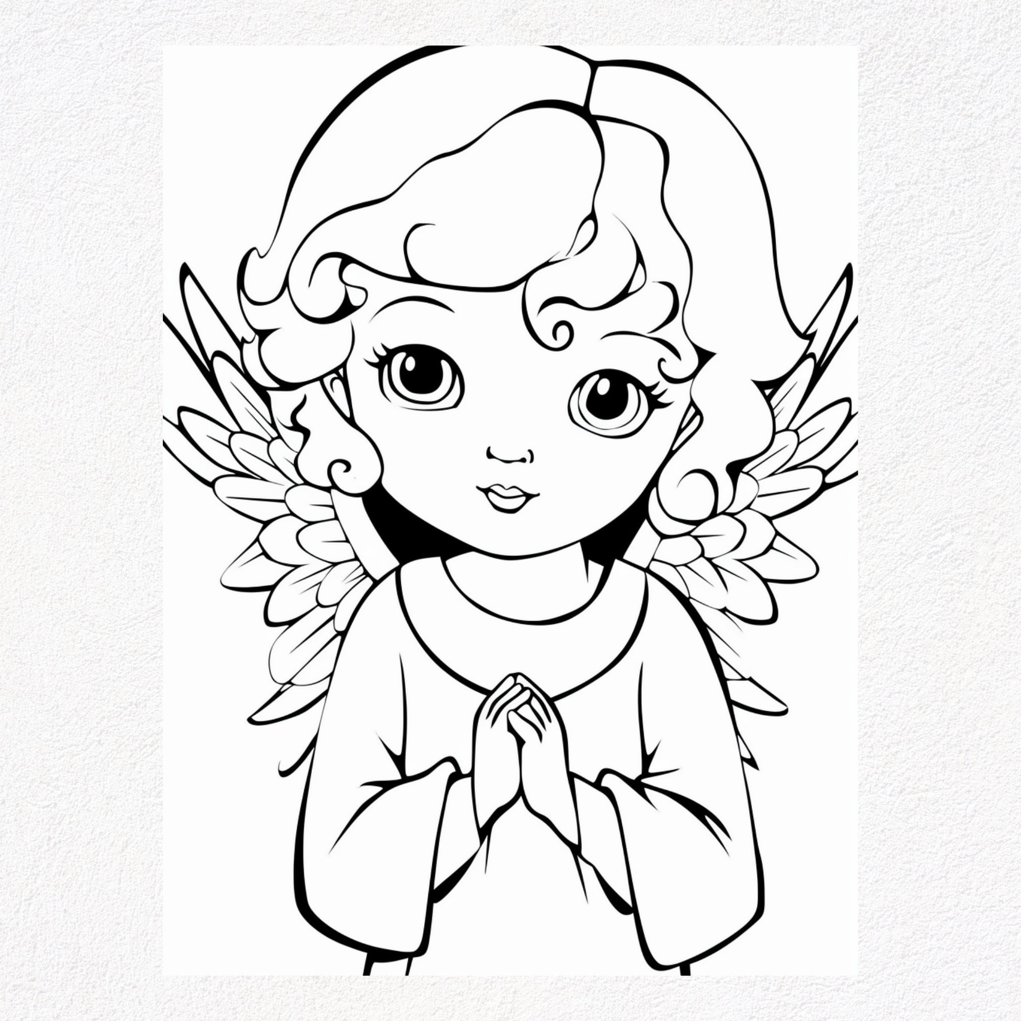 50 Angel Coloring Pages: Printable Designs for Adults & Kids (digital ...