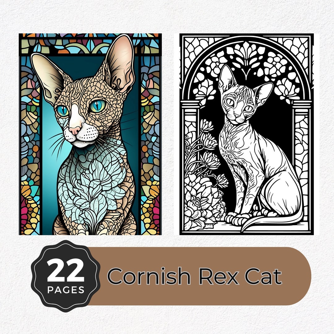 Stunning Stained Glass Cornish Rex Cat Coloring Sheets - 22 Unique ...