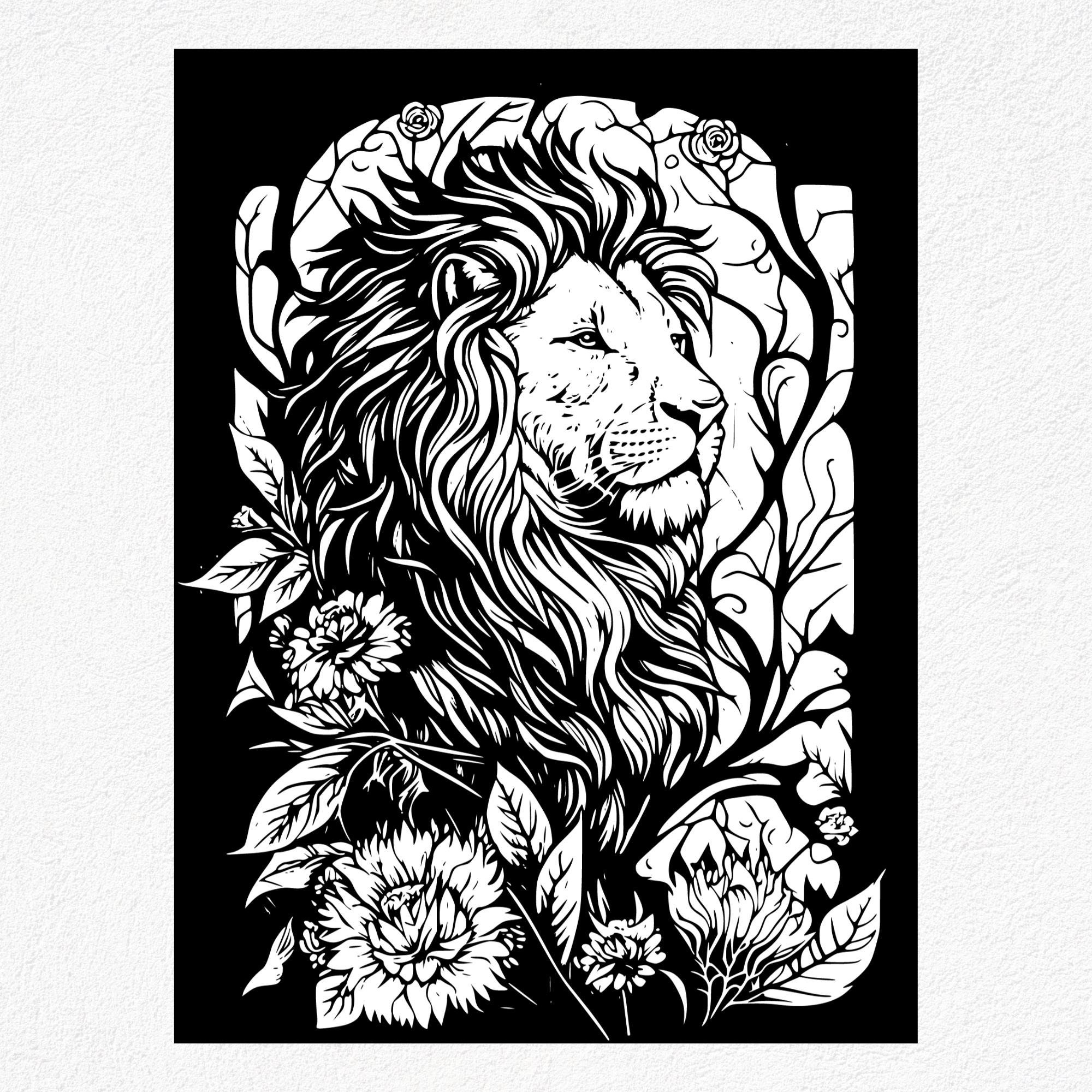 Lion Coloring Pages Set of 22 for Adults and Teens Printable - Etsy