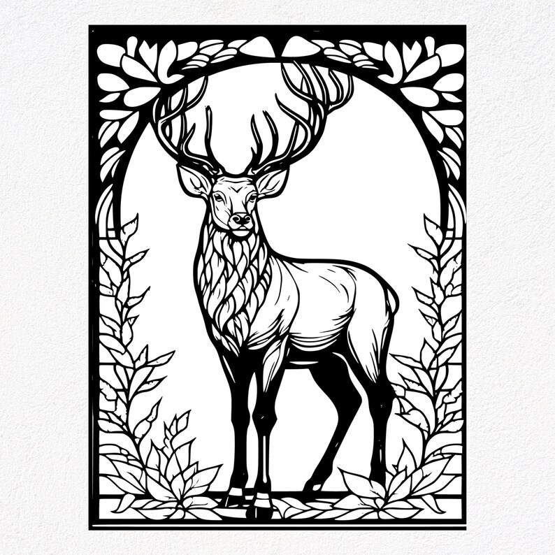 33 Stag Coloring Pages for Adults & Teens, Printable Deer Art, Wildlife ...