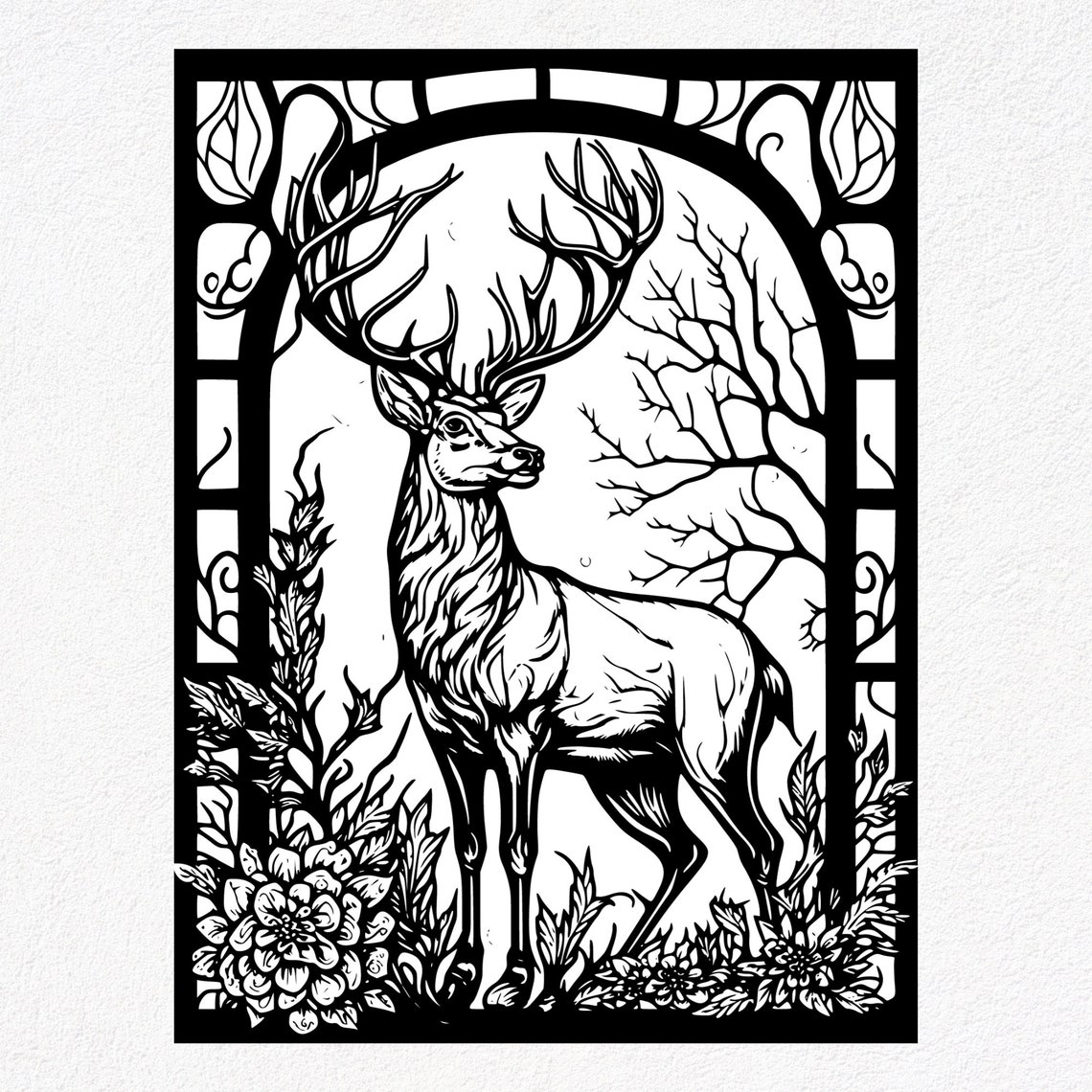 33 Stag Coloring Pages for Adults & Teens, Printable Deer Art, Wildlife ...
