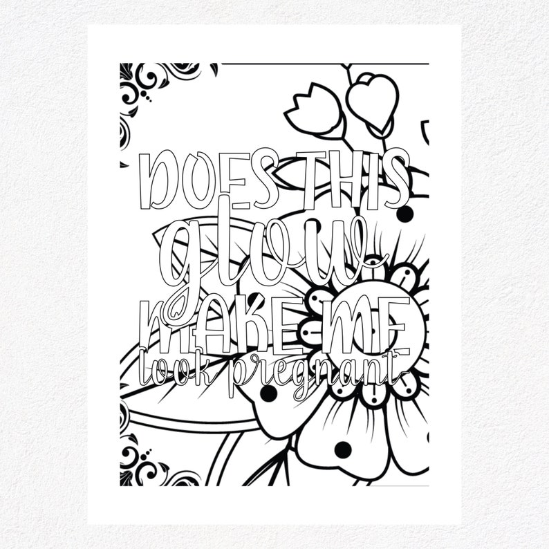 25 Pregnancy Coloring Pages | Funny Expectant Mother Quotes | Instant ...