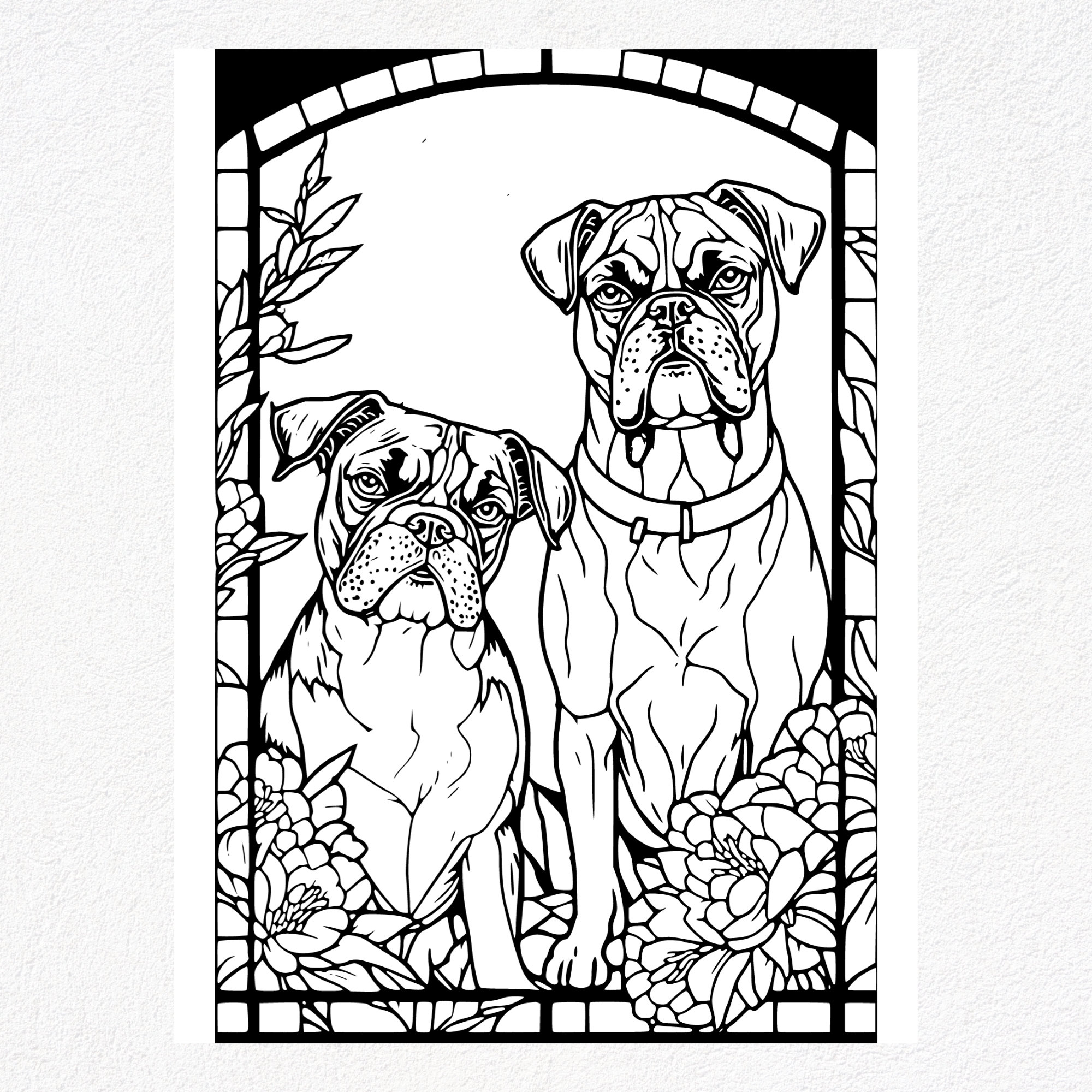 30 Boxer Dog Coloring Pages - 30 Instant Downloadable Designs for Dog ...