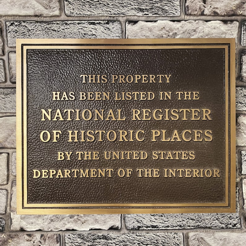 Solid Bronze Standard National Register Plaque - Etsy