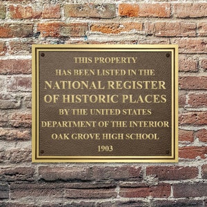 Solid Bronze Custom National Register Plaque - Etsy
