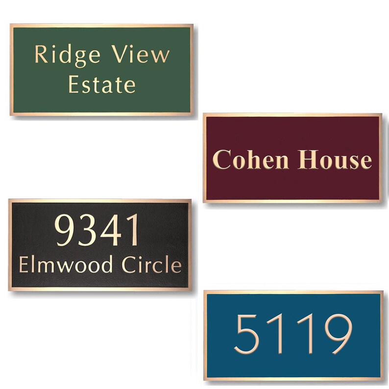 Solid Bronze Traditional Rectangle Custom Address Plaque - Etsy