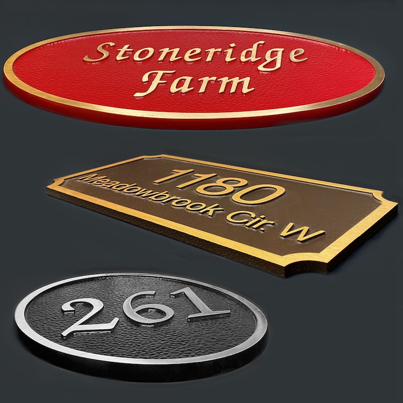 Solid Bronze Traditional Square Custom Address Plaque - Etsy