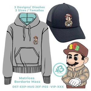Super Chapo Bros Embroidery Design 3 Sizes Embroidery Matrix. Mario El ...