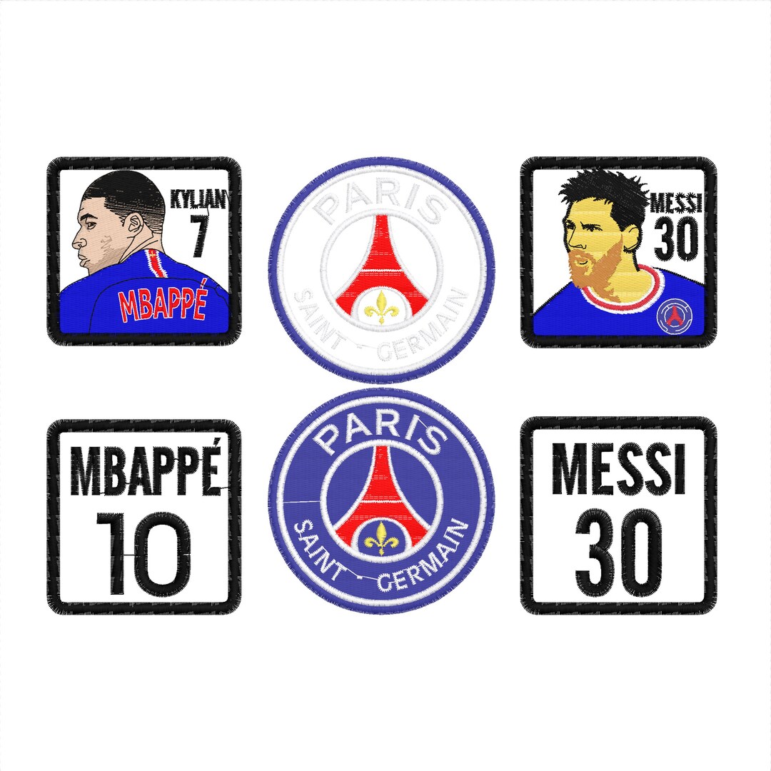 Messi PSG Kylian Mbappe Paris Saint Germain Embroidery Design Pack X 6 . Embroidery Matrix ...