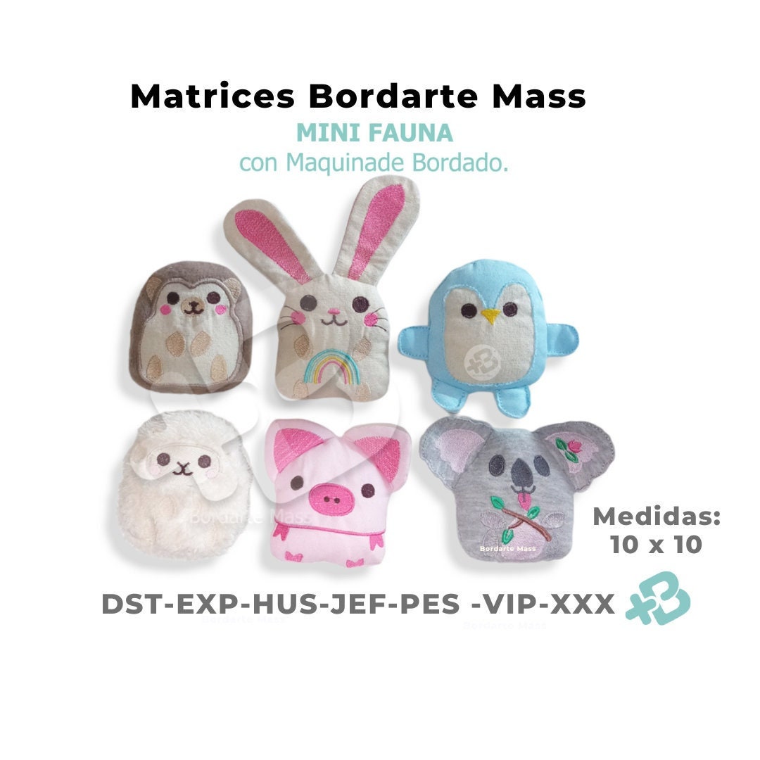 In the Hoop Embroidered Stuffed Animals, Kit of 6 Soft Toys for Babies ...