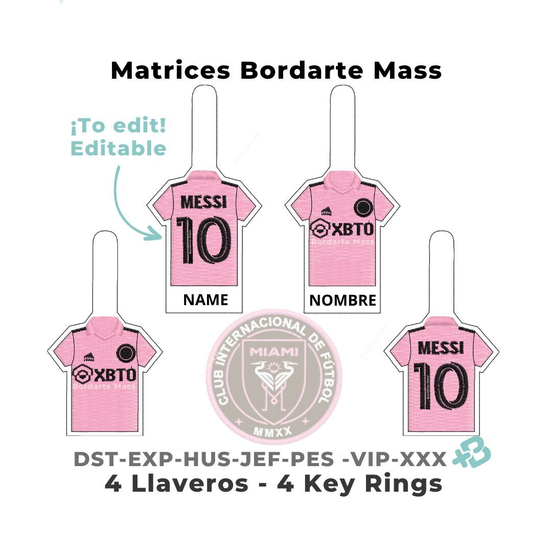 Inter Miami Keychain Football Soccer T-shirt Messi Sports Digital ...