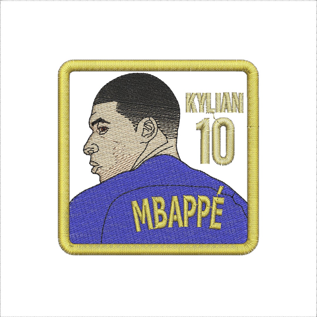 Kylian Mbappe 10 Face France World Cup Qatar 2022 Embroidery Design ...