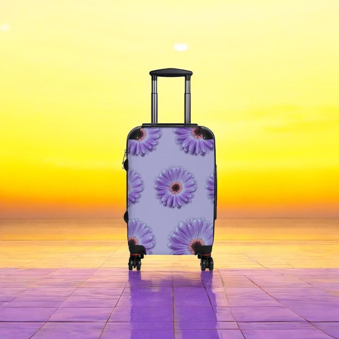 Lilac Gerber Daisy Suitcase - Stylish Travel Luggage With Purple ...