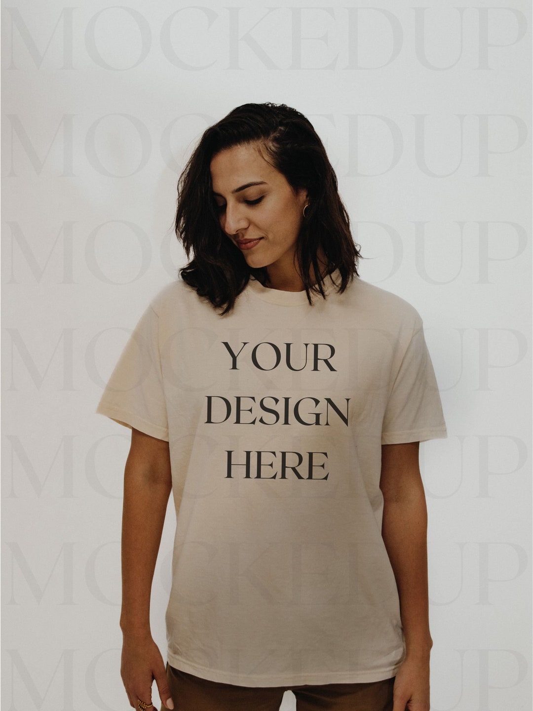 Comfort Colors C1717 Ivory Mockup Oversized Ivory Professional Mockup ...