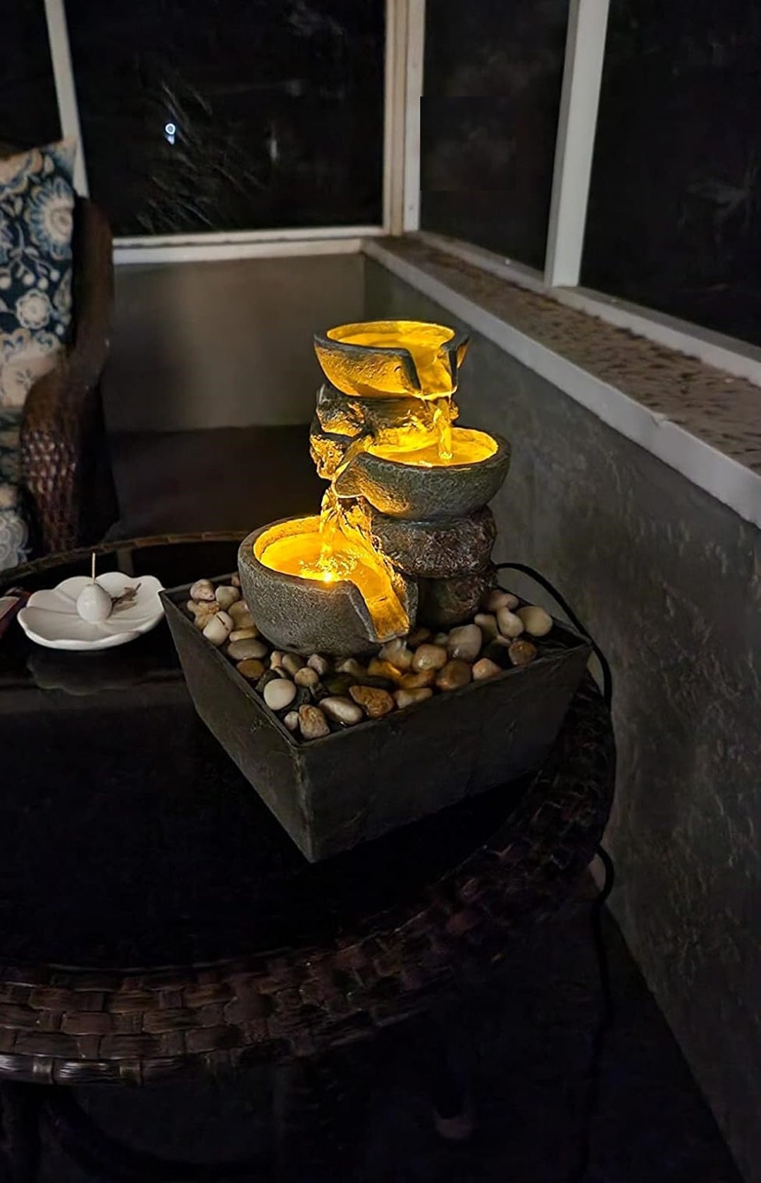 Rockery Soothing Sound Tabletop Fountains With Led Indoor - Etsy