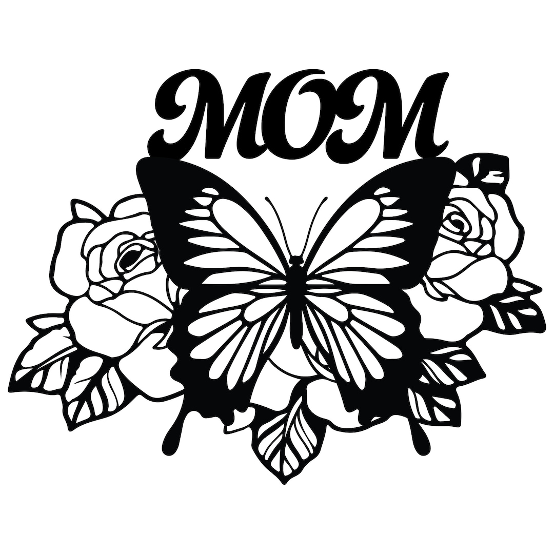 Mom Floral Butterfly Metal Art Decor/mother's Day Gift/i Love Mom/best ...