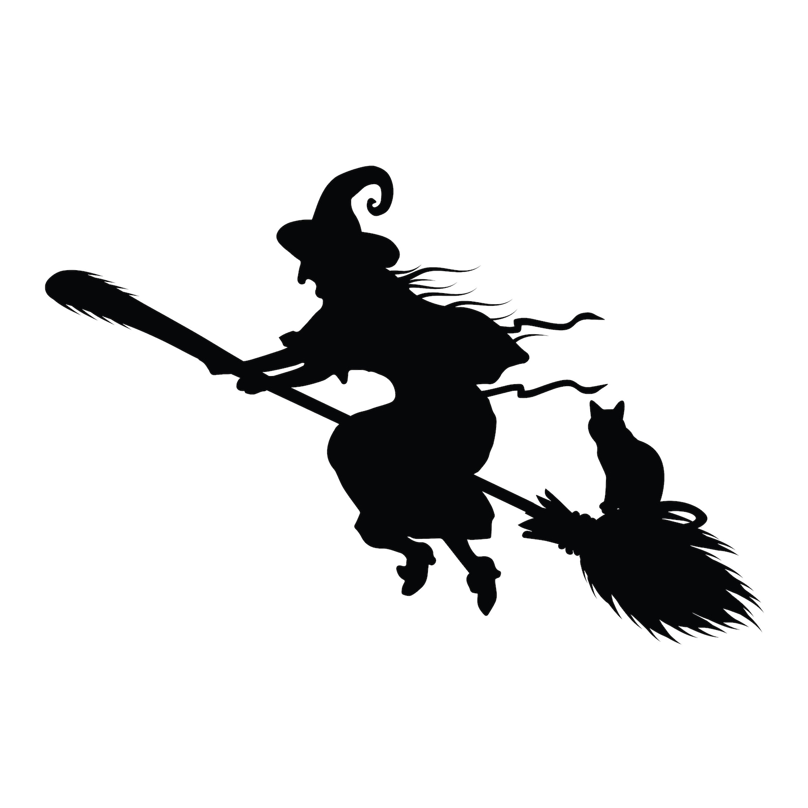 Witch Riding Broom With Cat Metal Wall Art - Etsy