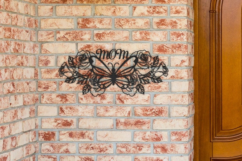 Mom Rose and Butterfly Swag Metal Wall Art Decor/mother's Day/mom's ...