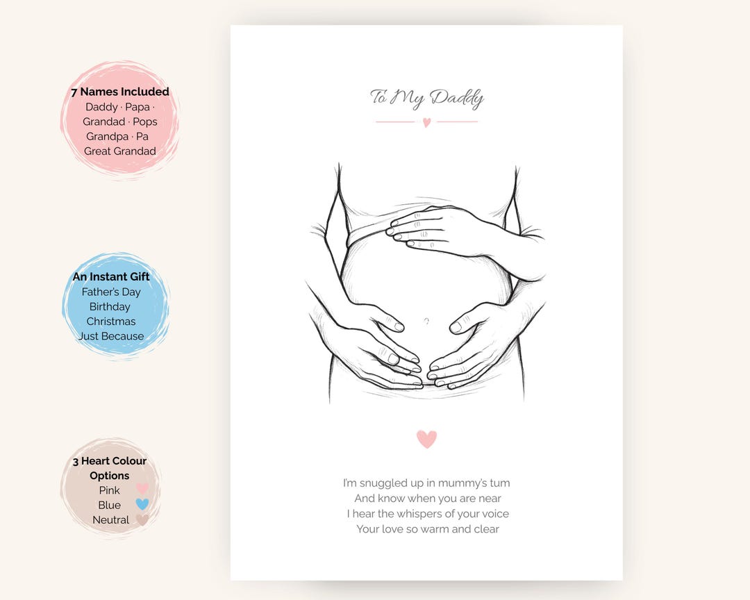 Printable Poems From Bump, Daddy Papa Grandpa Grandad Pops Pa, Pink ...
