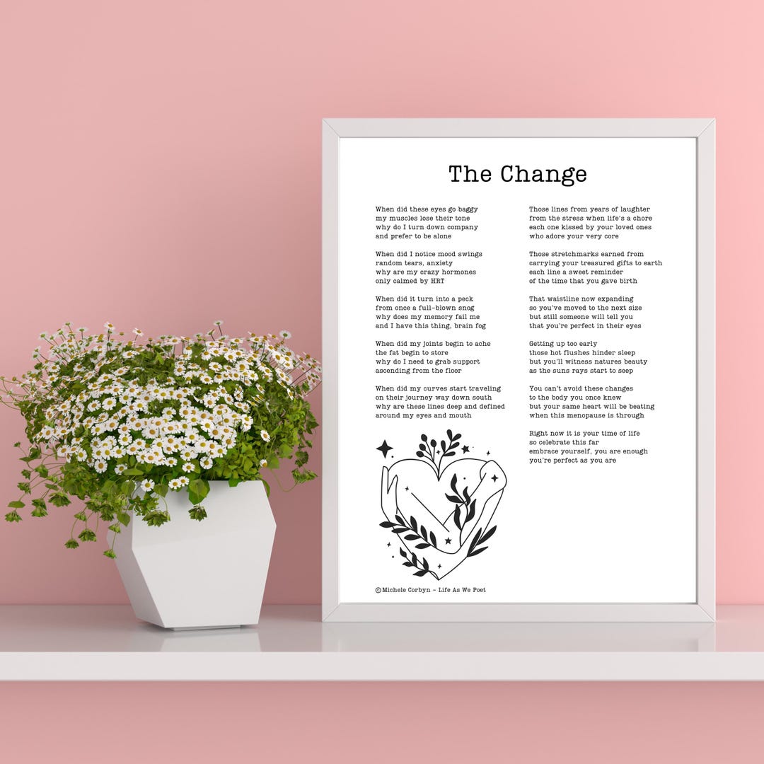 Menopause Poem, Instant Digital Download, Unique Gift for Women ...