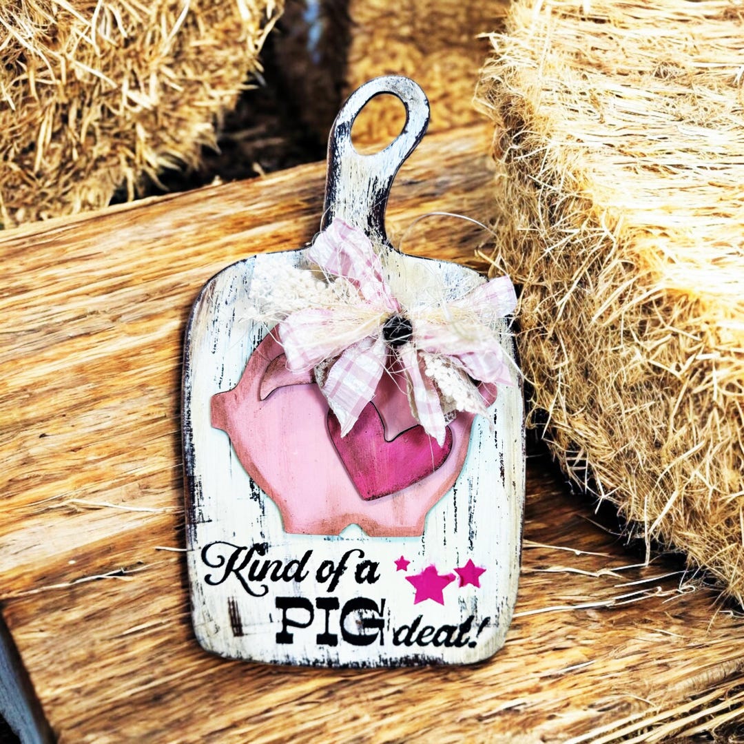 Farmhouse Board With Pig - Standing Sign - Wood Cutouts - DIY Craft Kit ...