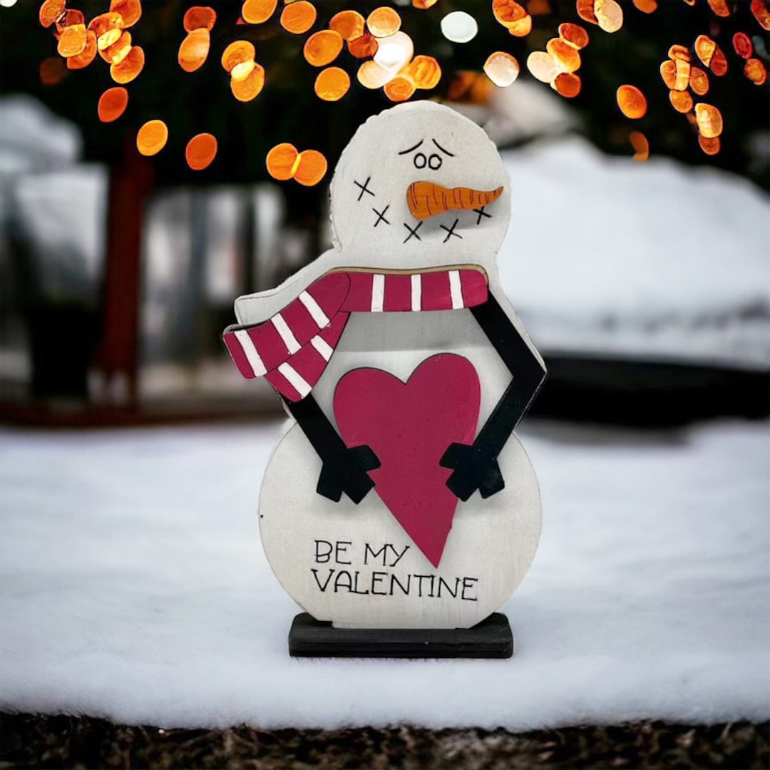 Be My Valentine Snowman Wood Cutout DIY Craft Kit - Etsy