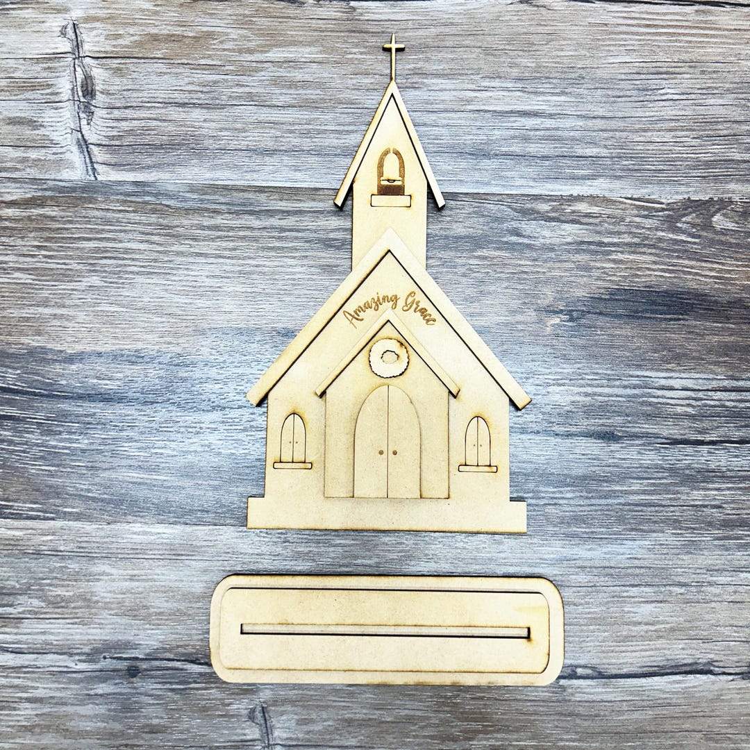 Amazing Grace Church Kit | DIY Christmas Church Shelf Sitter | Faith ...