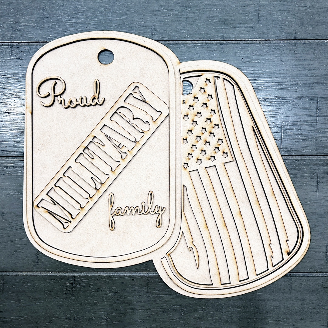 Proud Military Family Sign Kit | DIY Patriotic Tag Set With American ...