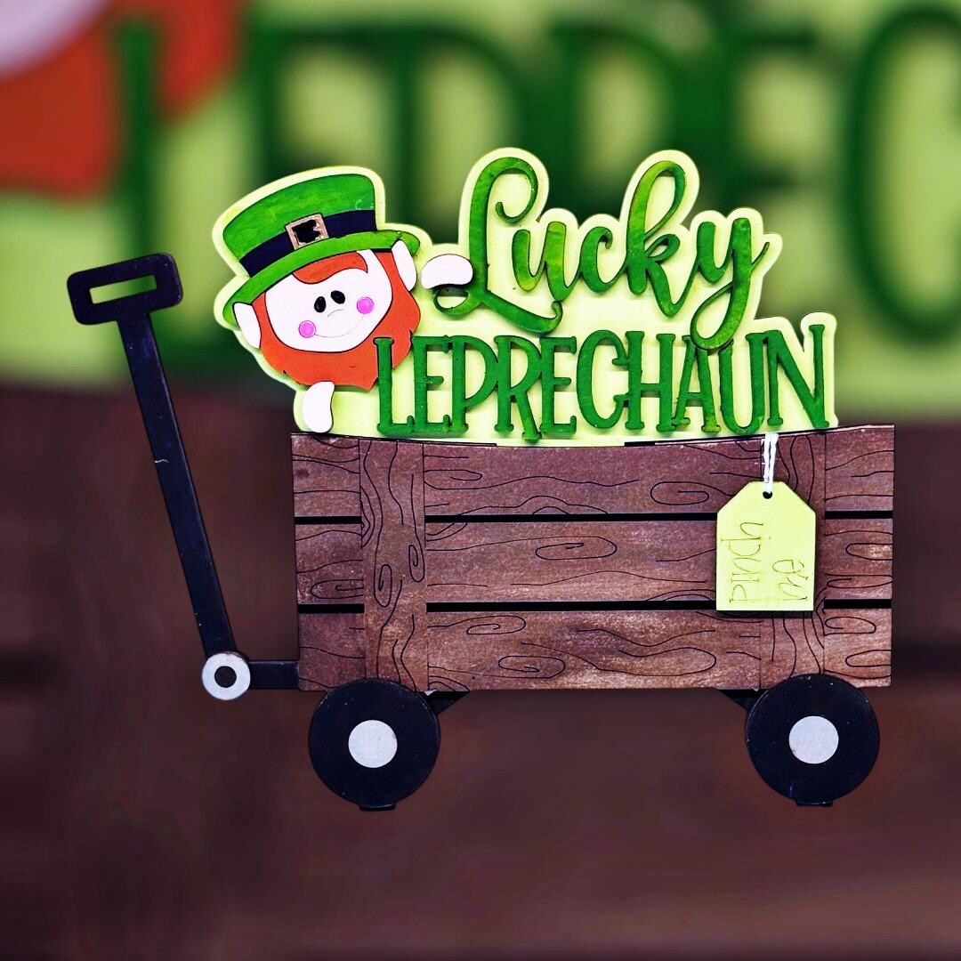 Flower Basket St Patrick's Day Lucky Leprechaun Basket Addon Wood ...