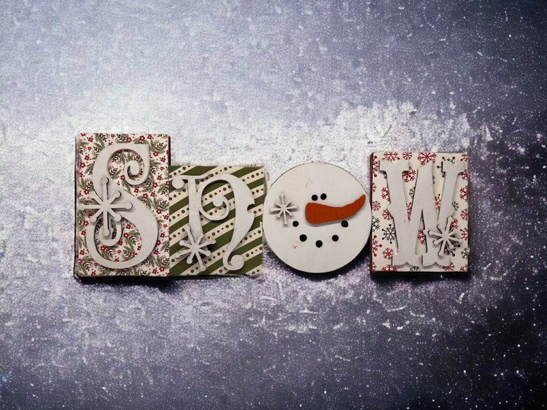 Snow Word Blocks - Winter - Wood Cutouts - Holiday Crafts - DIY Craft ...
