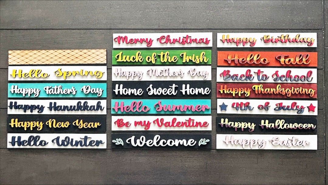 Farmhouse Window Box Insert Titles | Seasonal Shelf Signs | DIY ...