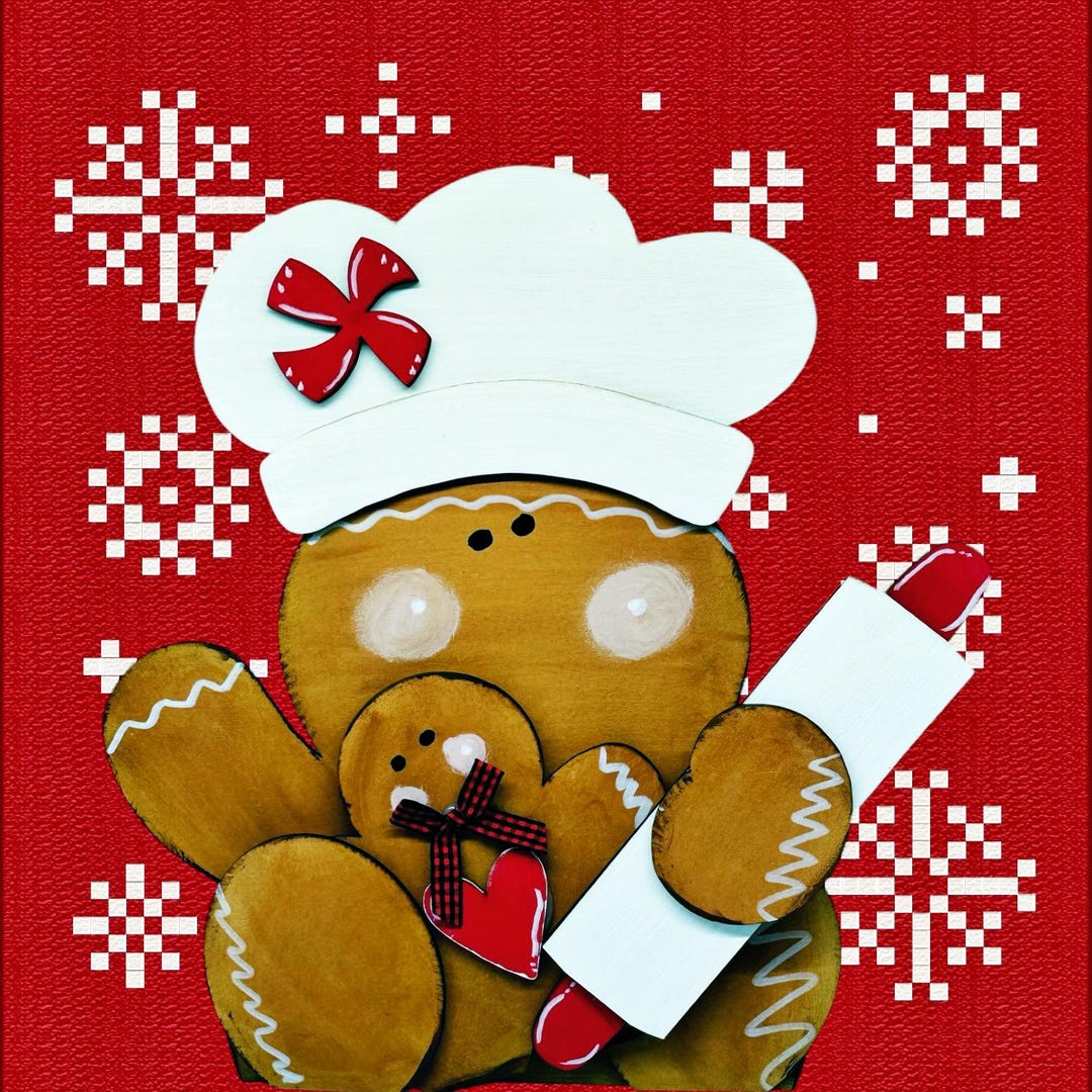 Gingerbread Baker Shelf Sitter Christmas Decor Wood Cutout DIY Craft - Etsy