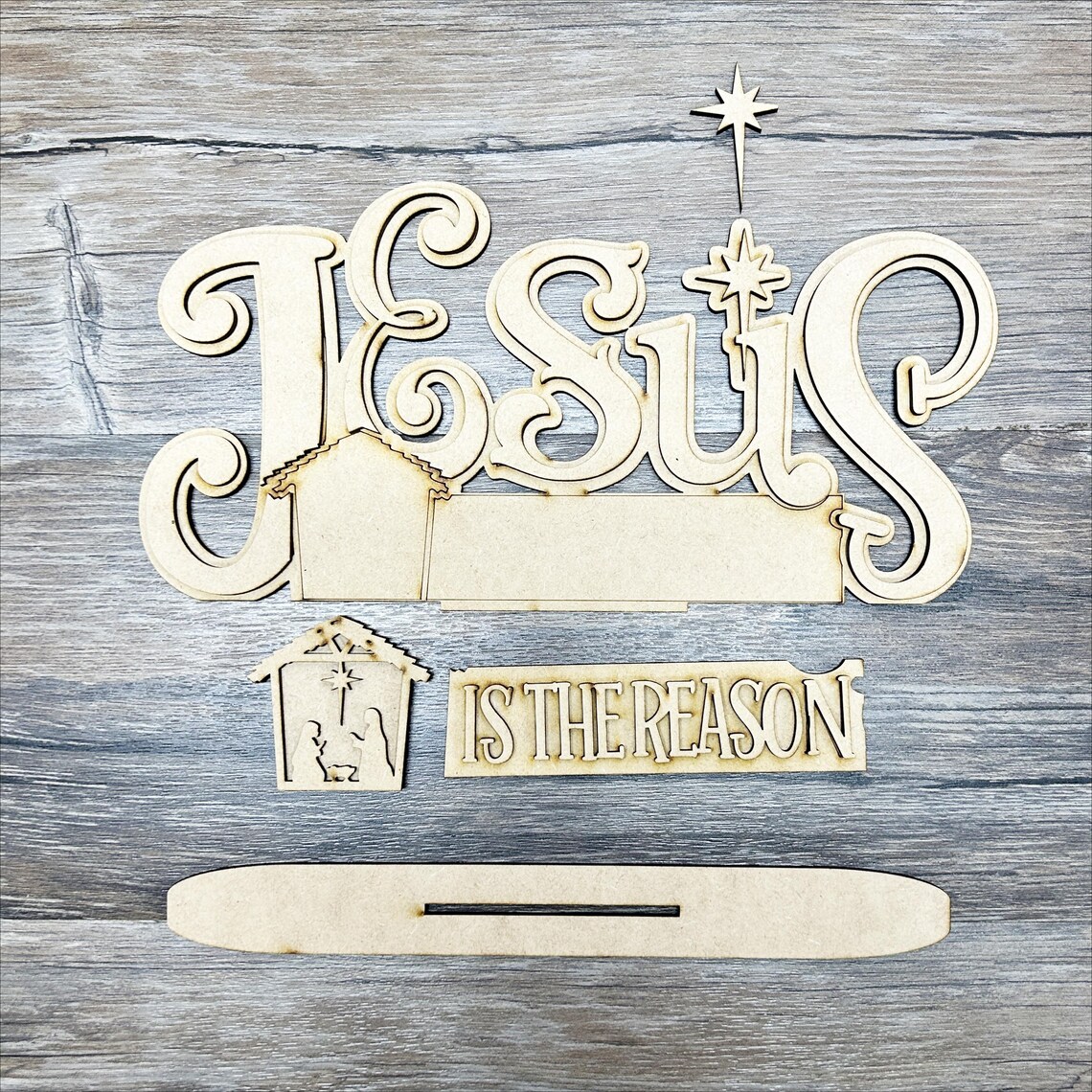 Jesus is the Reason Sign Kit | DIY Christmas Shelf Decor | Christian ...